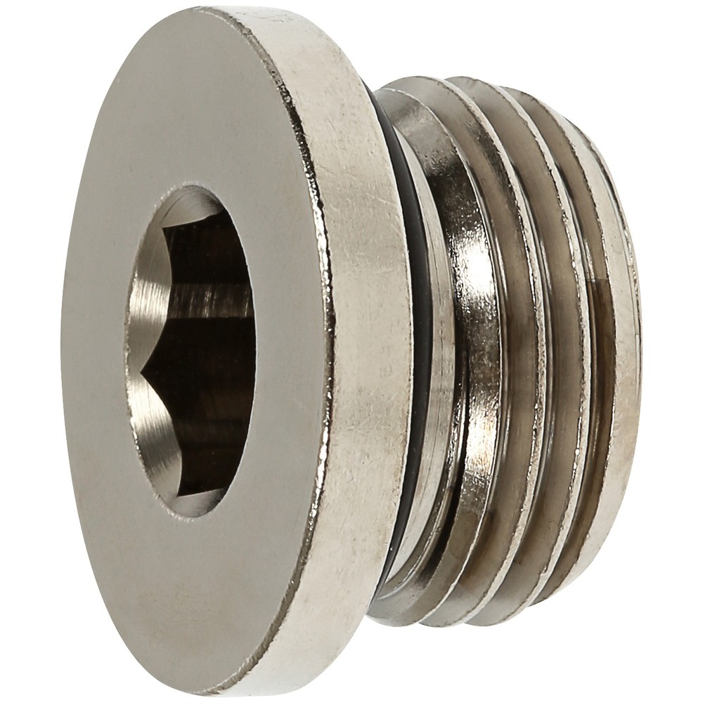 Closing plug external hexagon. R 2", Malleable cast iron, zin