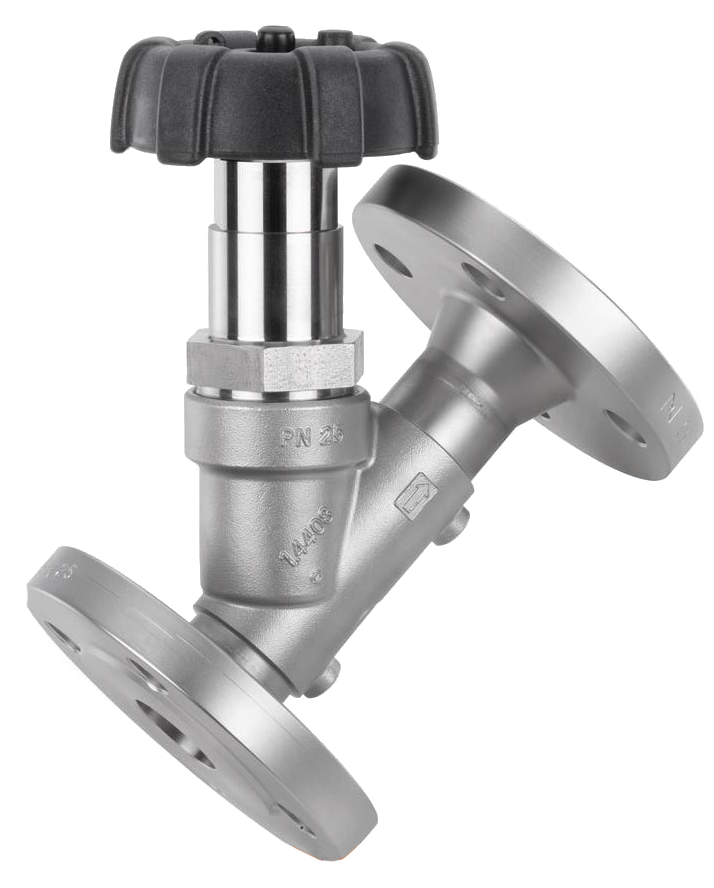 Gemü GLFM.010.040 Globe valve - Angle Stainless Steel 316L body - PTFE ...